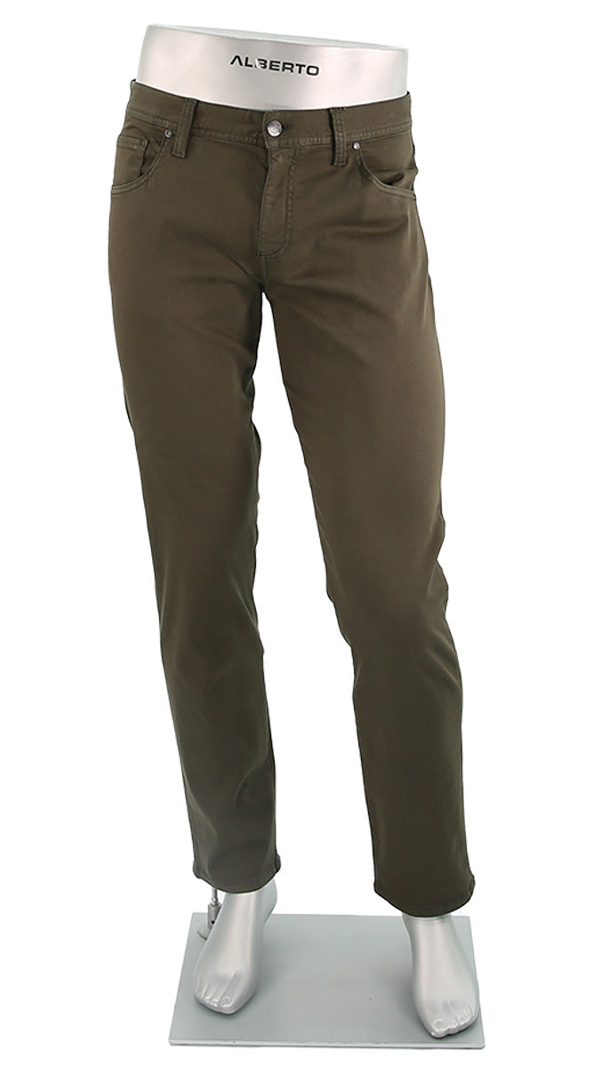 Stone Stretch Colored Denim Dark Olive | Mondo Uomo