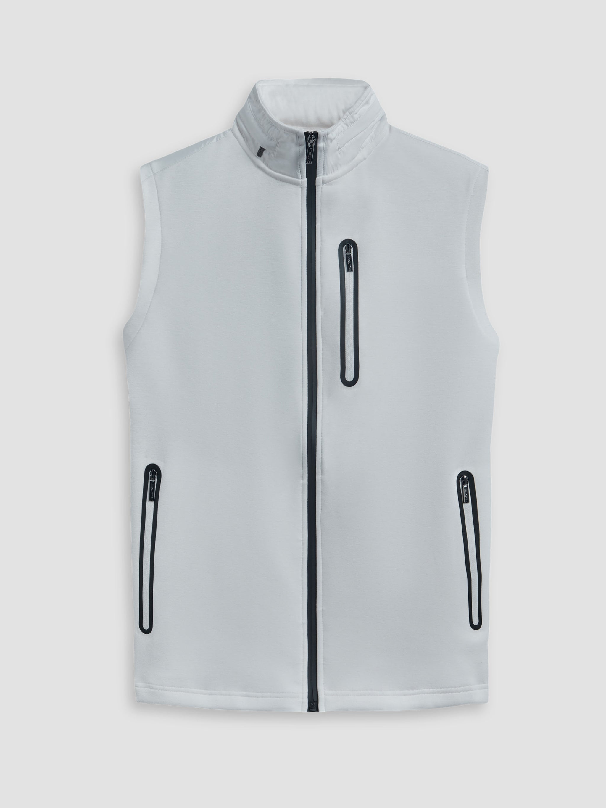 Bugatchi Sleeveless Vest With Stow-Away Hood in Chalk